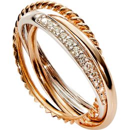 VANDENBERG Damen Ring, 375er Gelb-/Weißgold mit 12 Diamanten, zus. ca. 0,15 Karat, gold, 52