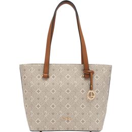 L.Credi Shopper, Kunstleder, Logo-Print, für Damen, beige