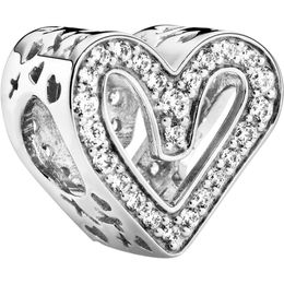 Pandora Damen Charm "Freihand-Herz 798692C01", 925er Silber, silber