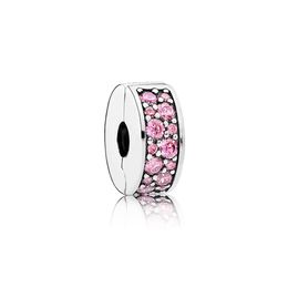 Pandora Damen-Charm "791817PCZ", rosafarbener Pavé-Glanz, 925er Silber, rosa