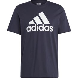 Adidas Funktionsshirt, Baumwolle, Logo-Print, für Herren, blau, M