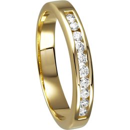 MONCARA Damen Ring, 585er Gelbgold mit 10 Diamanten, zus. ca. 0,20 Karat, gold