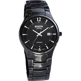 Boccia® Armbanduhr "Ceramic 3572-02", schwarz