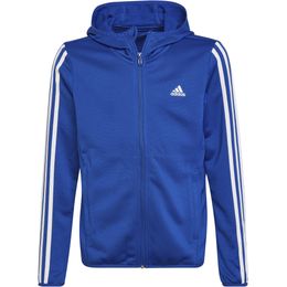 Adidas Hoodie, atmungsaktiv, Kapuze, Label, für Kinder, blau, 128
