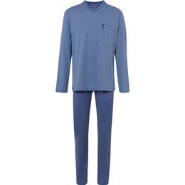 Ammann Schlafanzug, Streifen, für Herren, blau, 48
