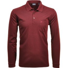 Ragman Poloshirt, Brusttasche, Langarm, für Herren, rot, XXL