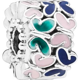 Pandora Damen Charm-Clip Schmetterlinge "797863ENMX", 925er Silber, rosa