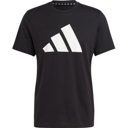 Adidas T-Shirt, Rundhals, Logo-Print, für Herren, schwarz, XXL