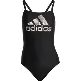 Adidas Badeanzug, Logo-Print, Raceback, für Damen, schwarz, 42