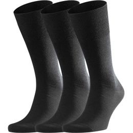 Falke Airport Socken, 3er-Pack, für Herren, schwarz, 47-48