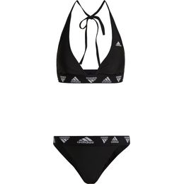 Adidas Neckholder-Bikini, Logo-Details, für Damen, schwarz, M