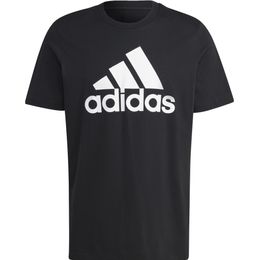 Adidas Funktionsshirt, Logo-Stickerei Nacken, für Herren, schwarz, XXL