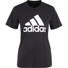 Adidas T-Shirt, Baumwolle, Logo-Print, für Damen, schwarz, L
