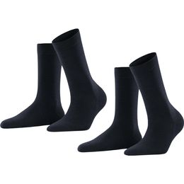 Falke Socken, Softmerino, 2er-Pack, für Damen, blau, 37-38