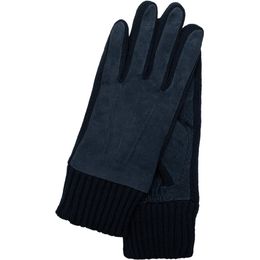Otto Kessler Handschuhe, Rauleder, Strick, Unifarben, für Damen, blau, 7.5