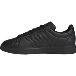 Adidas Grand Court Sneaker, Cloudfoam-Zwischensohle, Wechselfußbett, für Herren, schwarz, 42 2/3