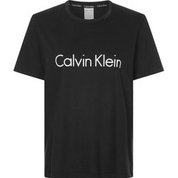 Calvin Klein Schlafshirt, Marken-Print, für Damen, schwarz, XS