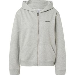 Calvin Klein Modern Cotton Sweatjacke, Logo-Stickerei, Kapuze, für Damen, grau, XS