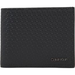 Calvin Klein Brieftasche, Leder, Emblem, Logo-Print, für Herren, schwarz