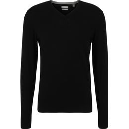GALERIA essentials Pullover, V-Ausschnitt, Baumwolle, für Herren, schwarz, M