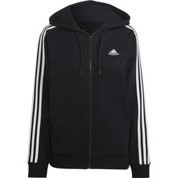 Adidas Sweatjacke, Baumwolle, Kapuze, für Damen, schwarz, XL