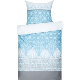 Kaeppel Satin-Bettwäsche "Paisley", blau