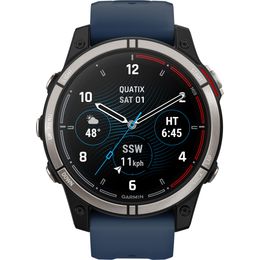 Garmin Herren Touchscreen-Smartwatch QUATIX® 7 AMOLED SAPPHIRE TITAN "010-02582-61", blau