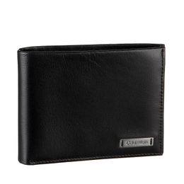 Calvin Klein Brieftasche "Smooth", Querformat, Leder, Logo-Emblem, für Herren, schwarz
