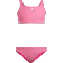 Adidas Bustier-Bikini, breite Träger, sportiv, für Kinder, pink, 152