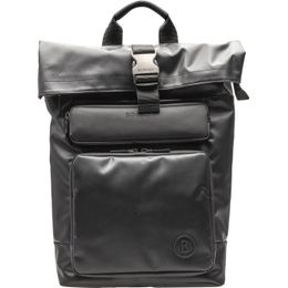 Bogner Rucksack, Rolltop, Logoprägung, für Herren, schwarz