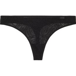 Calvin Klein Sheer Marquisette Tanga, halbtransparent, für Damen, schwarz, XL