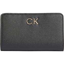 Calvin Klein Geldbörse "Re-Lock Billfold", Querformat, Emblem, unifarben, für Damen, schwarz