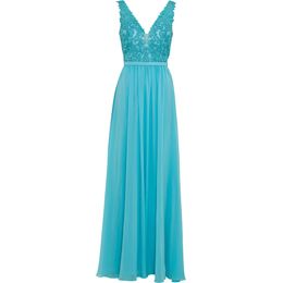 MASCARA© LONDON Abendkleid, V-Ausschnitt, Reißverschluss, für Damen, blau, 36