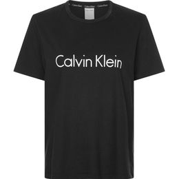 Calvin Klein Schlafshirt, Marken-Print, für Damen, schwarz, S