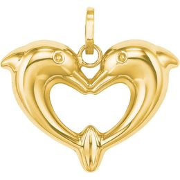Amor Damen Anhänger "Delfin", 585er Gelbgold, gold