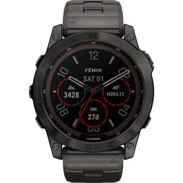 Garmin® Touchscreen-Smartwatch FĒNIX® 7X - SAPPHIRE SOLAR "010-02541", grau