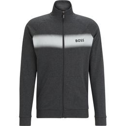 BOSS Loungewear-Jacke, Reißverschluss, Stehkragen, für Herren, grau, L