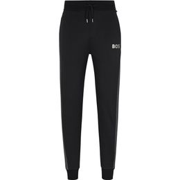 BOSS Loungewear-Hose, Kontrast-Streifen, für Herren, schwarz, M