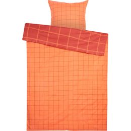 Galeria home Biber-Bettwäsche "Modern Check", orange