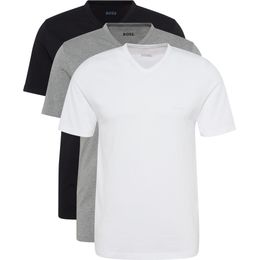 BOSS Unterhemd, 3-er Pack, Baumwolle, V-Ausschnitt, für Herren, grau, L