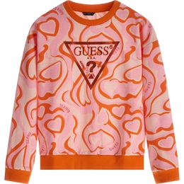 Guess Sweatshirt, Mustermix, Bündchen, für Kinder, orange, 164
