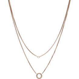 Fossil Damen Kette mit Anhänger "JF03057791", Edelstahl, roségold