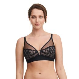 Chantelle Graphic Support Stütz-BH, bügellos, elastisches Unterbrustband, für Damen, schwarz, 75D