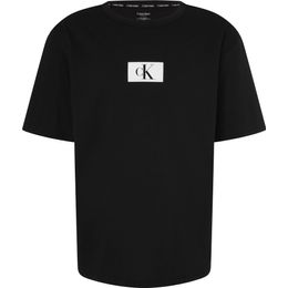 Calvin Klein Schlafshirt, Rundhals-Ausschnitt, für Herren, schwarz, L