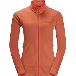 Jack Wolfskin Fleecejacke "Kammweg Fz", Merinowoll-Anteil, Stehkragen, für Damen, orange, XL