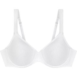 Triumph Modern Soft+Cotton Bügel-BH, ungepolstert, Komfortbügel, Samt, Damen, weiß, 90B