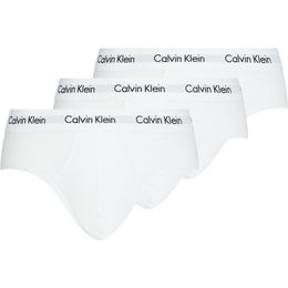 Calvin Klein Hip Briefs, 3er-Pack, Logo-Bund, für Herren, weiß, M