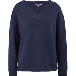 comma, CASUAL IDENTITY Sweatshirt, V-Ausschnitt, für Damen, blau, 34