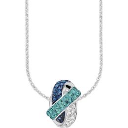 Amor Damen Kette mit Anhänger, 925er Silber, blau