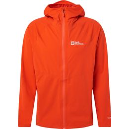 Jack Wolfskin 3 Lagen-Funktionsjacke "Emberberg", Kapuze, Stehkragen, für Herren, rot, 3XL